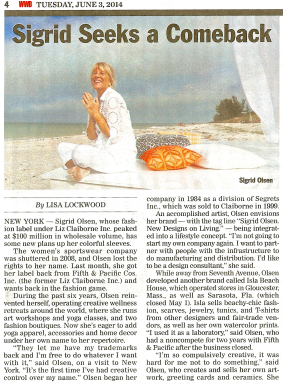 American Designer Sigrid Olsen Announces Women’s Fashion Partnership ...