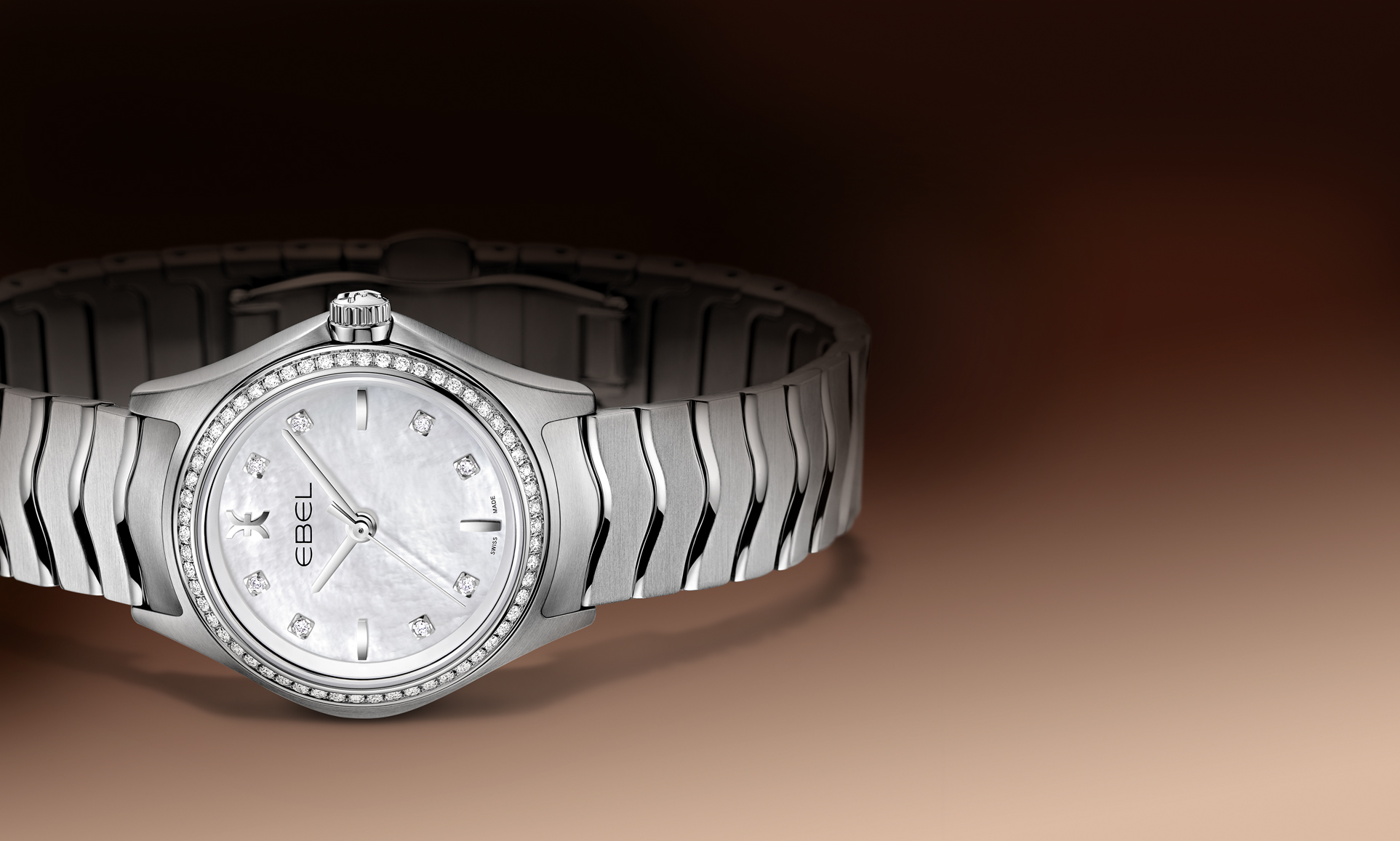 EBEL WAVE Stainless steel and diamonds