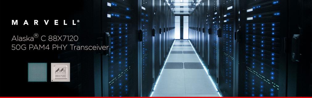 Marvell Launches Industry’s First 16-Port 50GbE PHY Transceiver