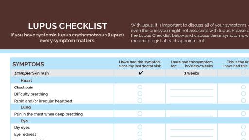 Lupus Symptoms Checklist Pdf - Infoupdate.org