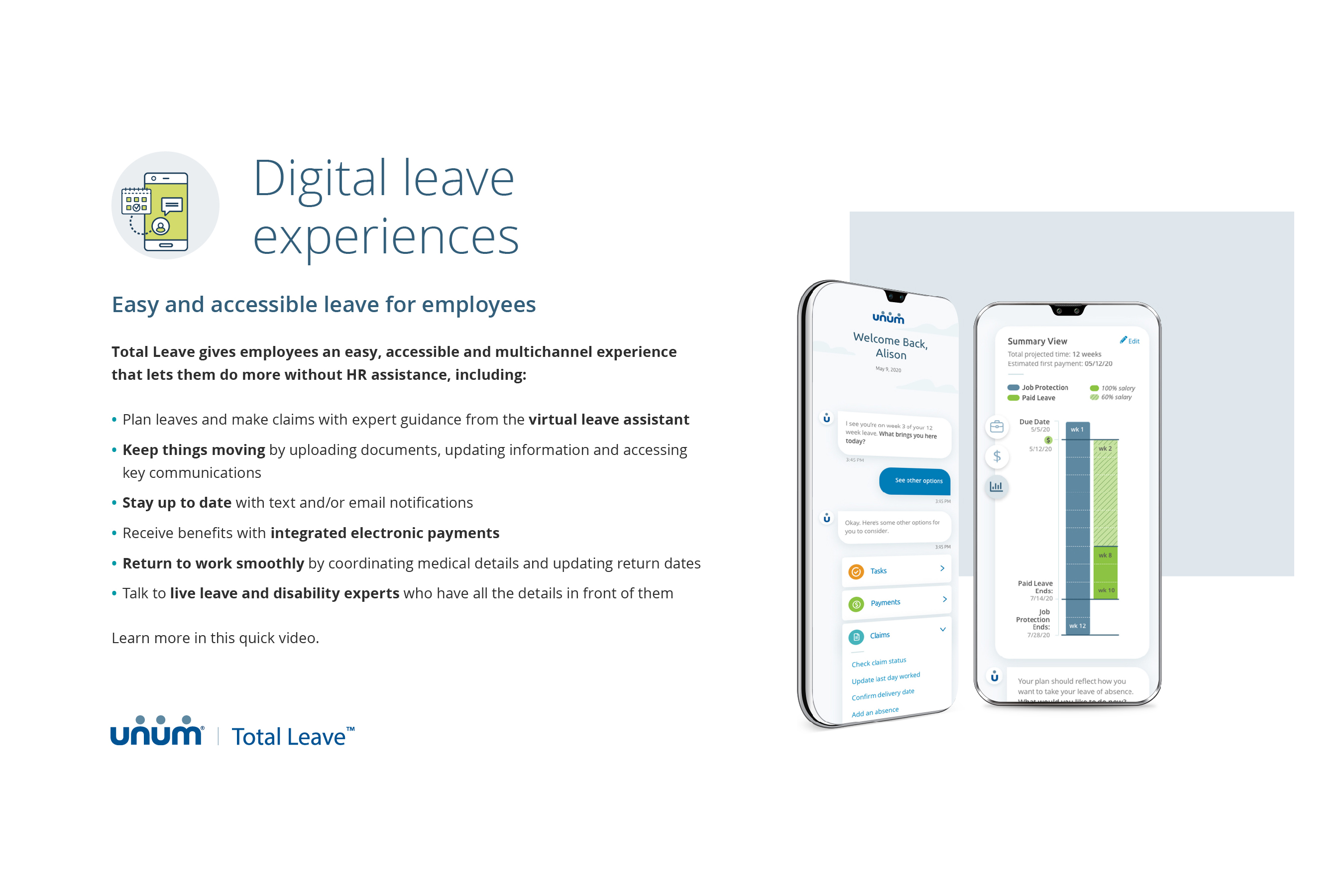 New Unum Total Leave™ will help employers and employees better manage comp