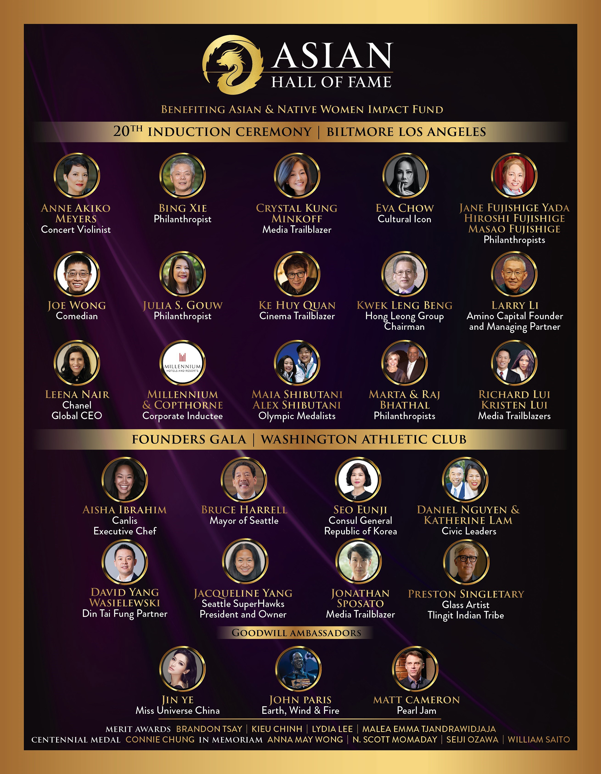 ASIAN HALL OF FAME ANNOUNCES 2024 INDUCTEES