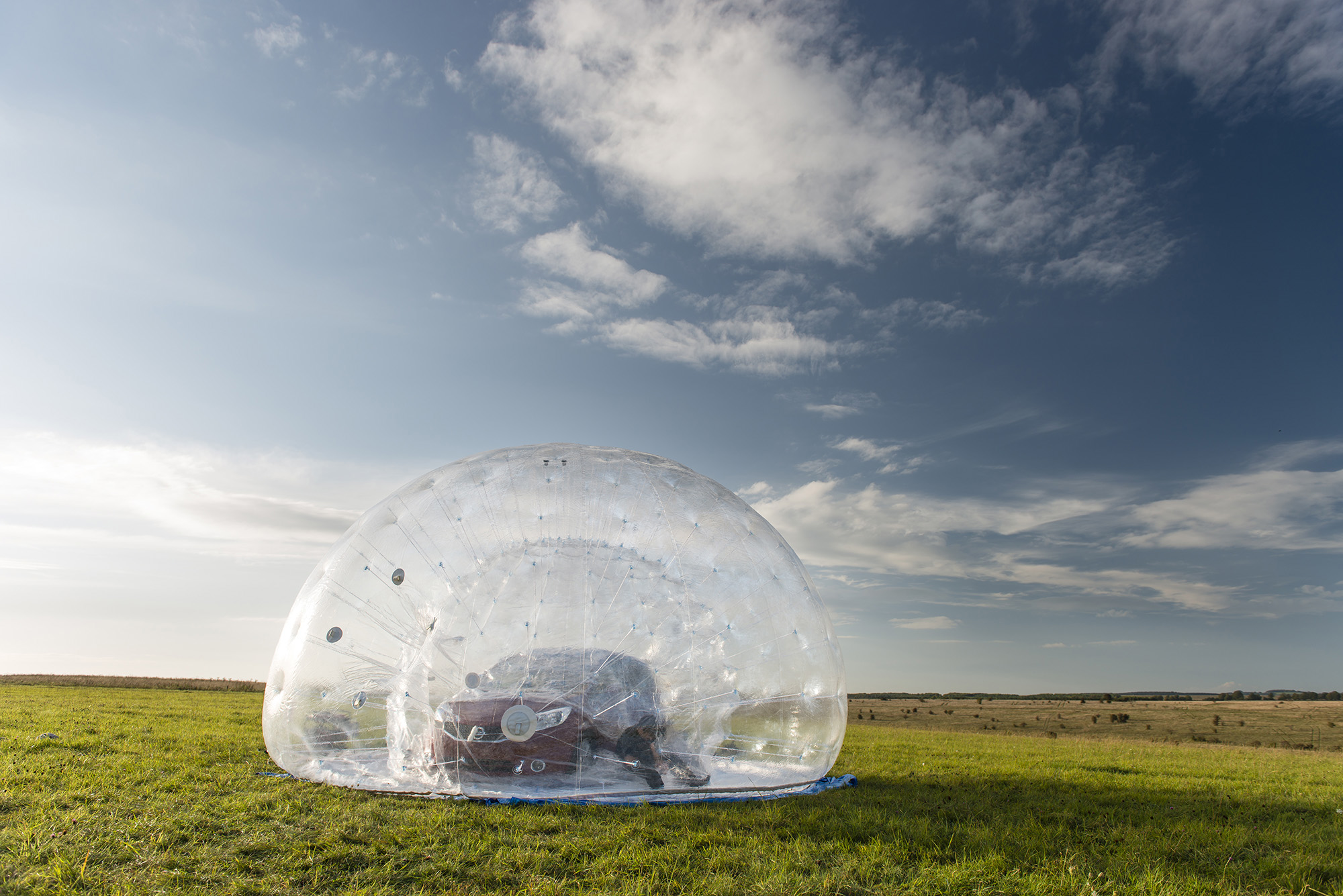 NISSAN CREATES WORLD’S BIGGEST ZORB… WITH A CAR INSIDE